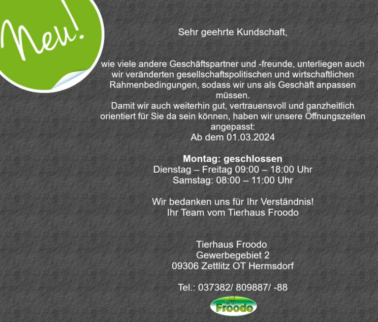 NEW´S - Tierhaus Froodo